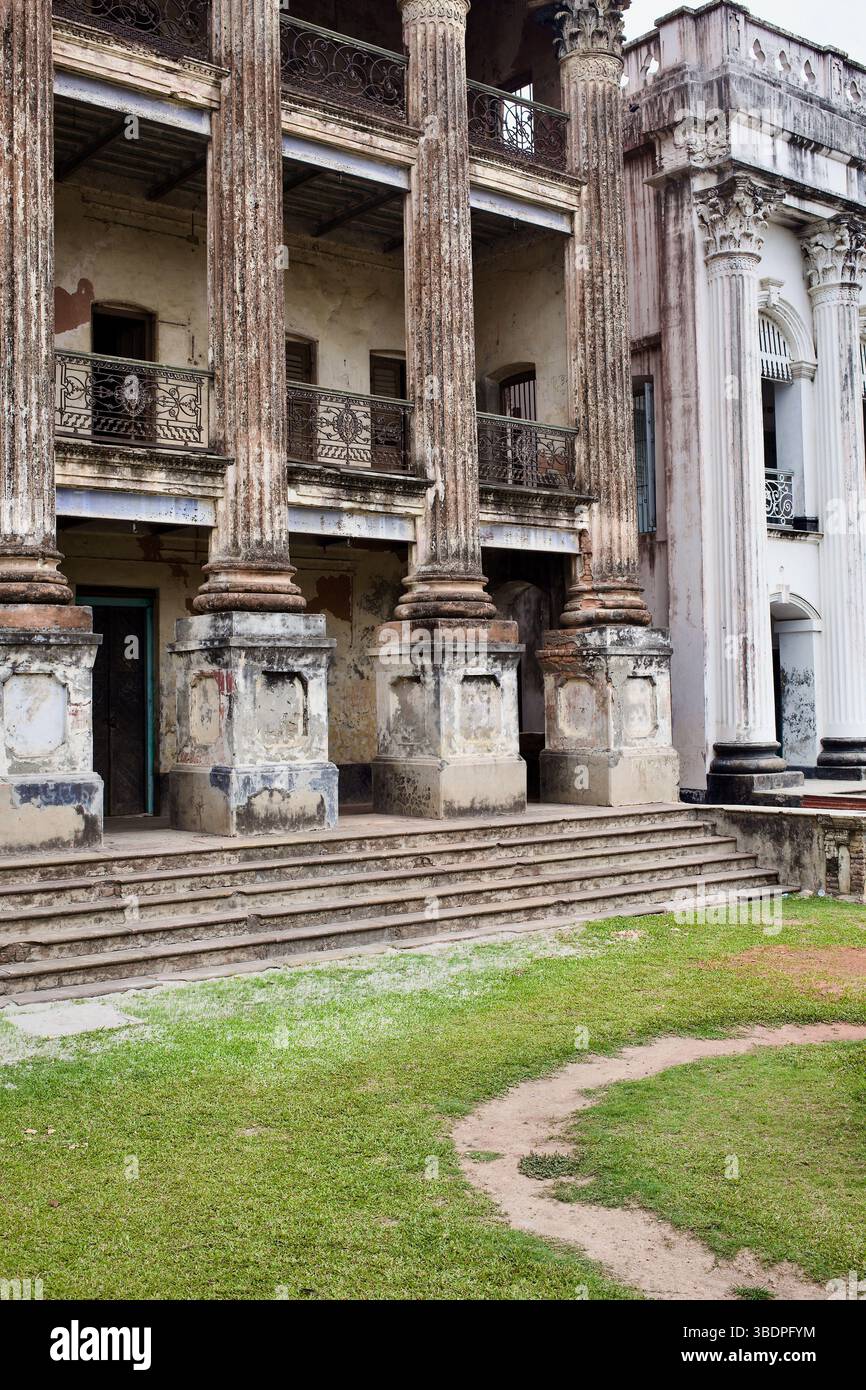 Neoclassical colonnades of the Baliati Zamindar Palace in Baliati ...