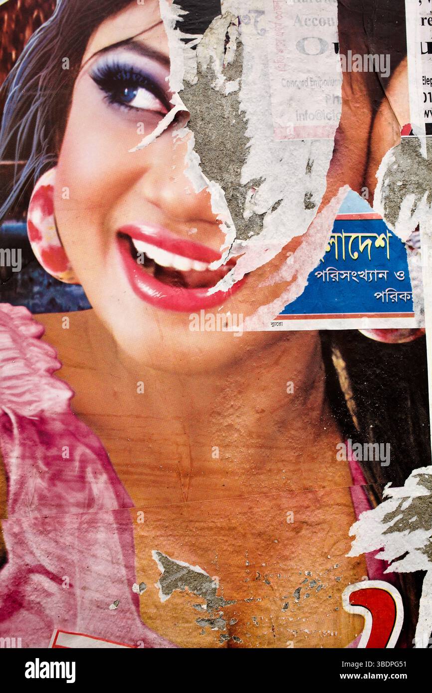 Dhallywood poster featuring a partially torn image of the female lead from Jotil Prem, Balaka ...