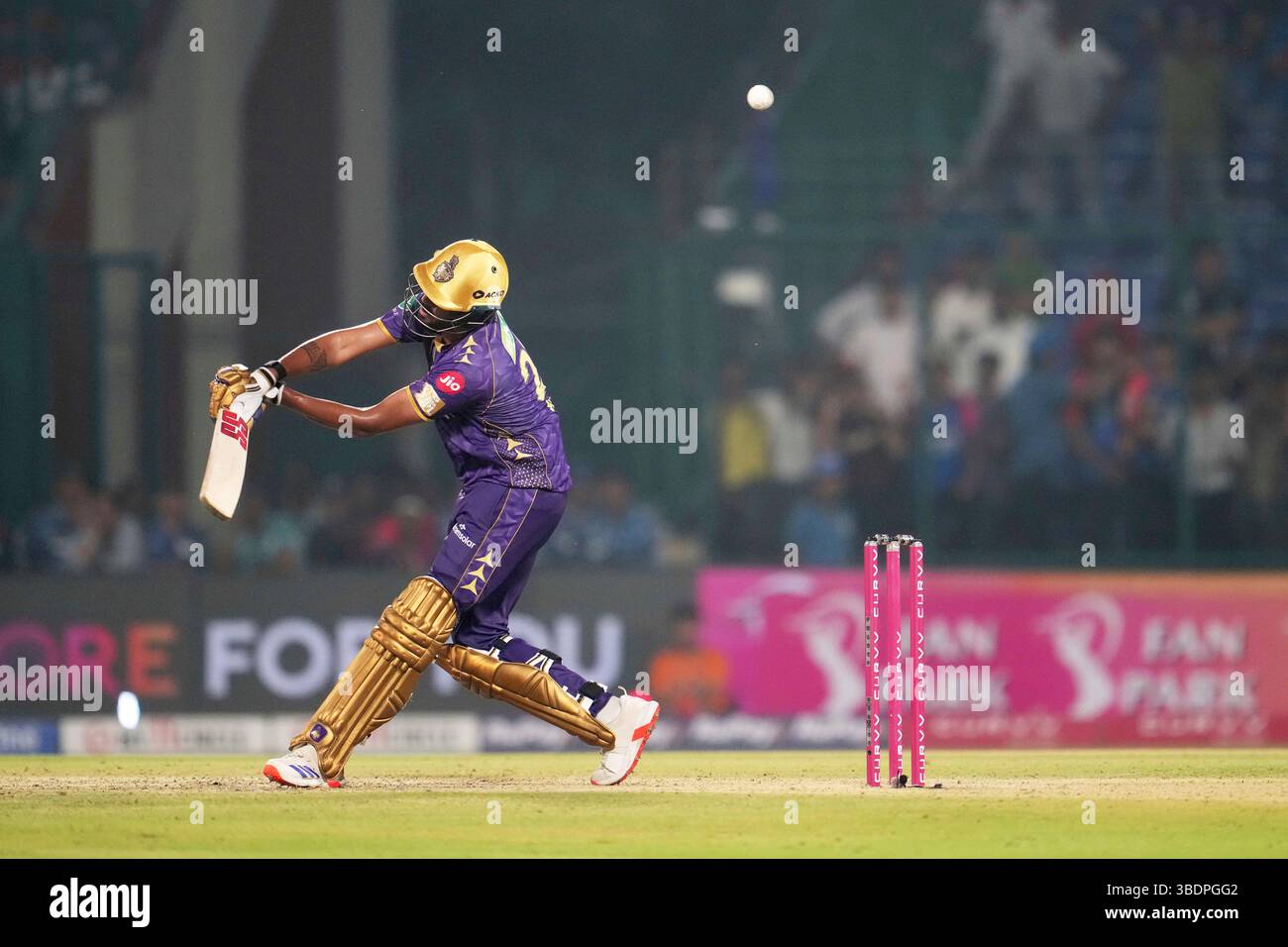 Kolkata Knight Riders' Harshit Rana bats during the Indian Premier ...
