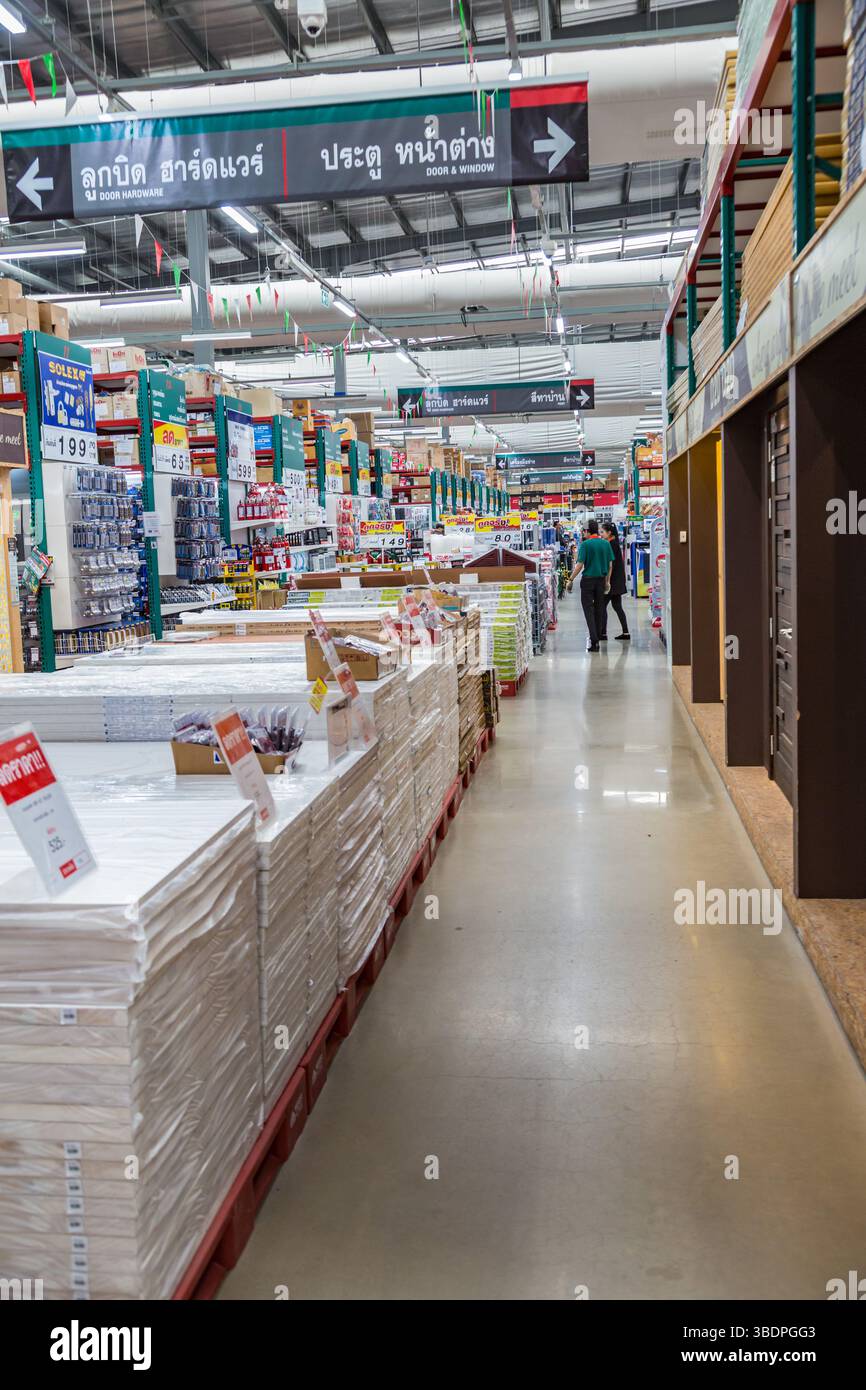 Building materials inside the Mega Home Center warehouse store in ...