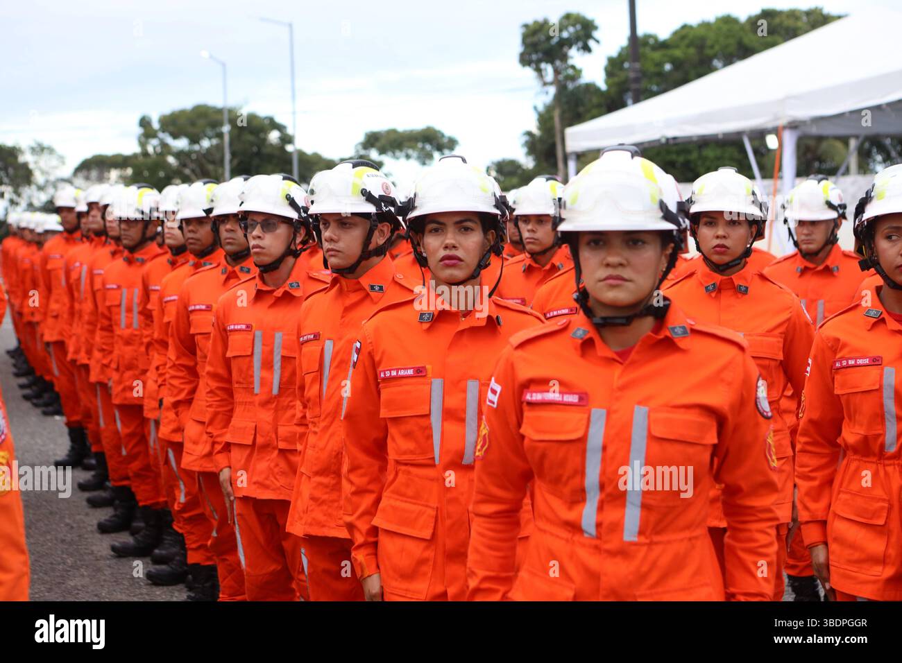 group of firefighters at barracks simoes filho, bahia, brazil - march ...