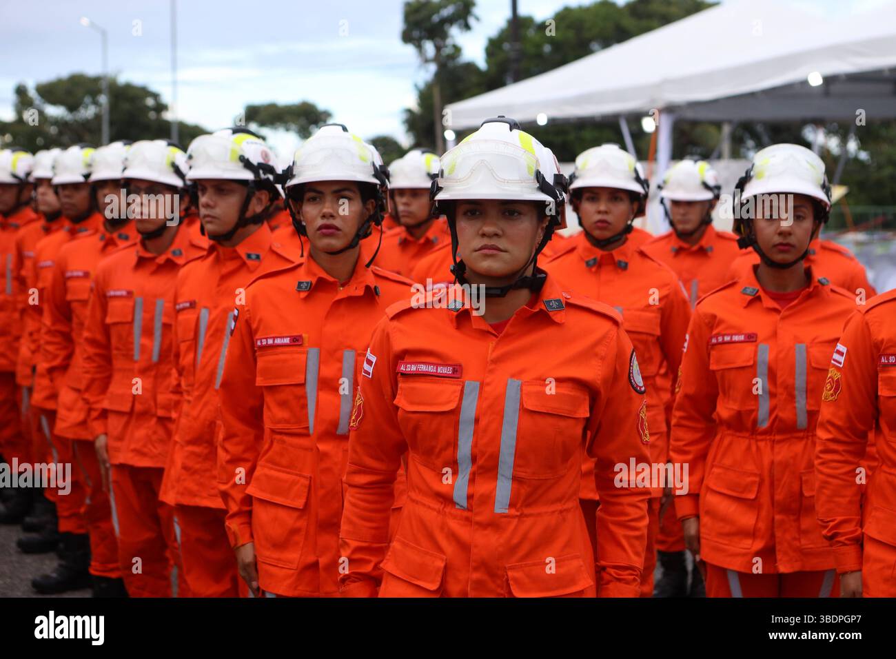 group of firefighters at barracks simoes filho, bahia, brazil - march ...