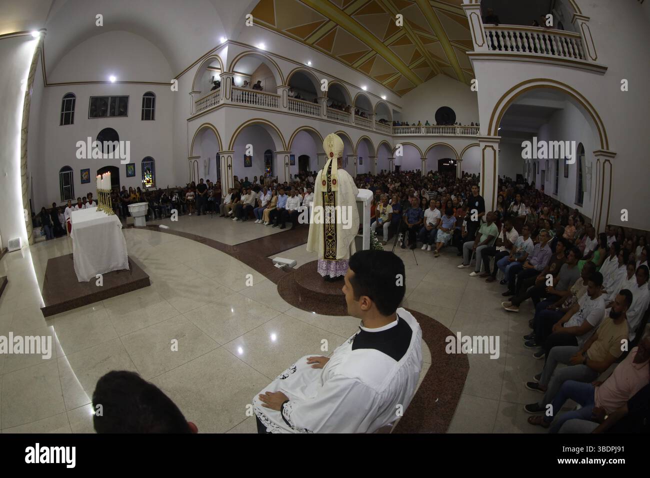catholic mass ceremony in bahia serrinha, bahia, brazil - april 17 ...