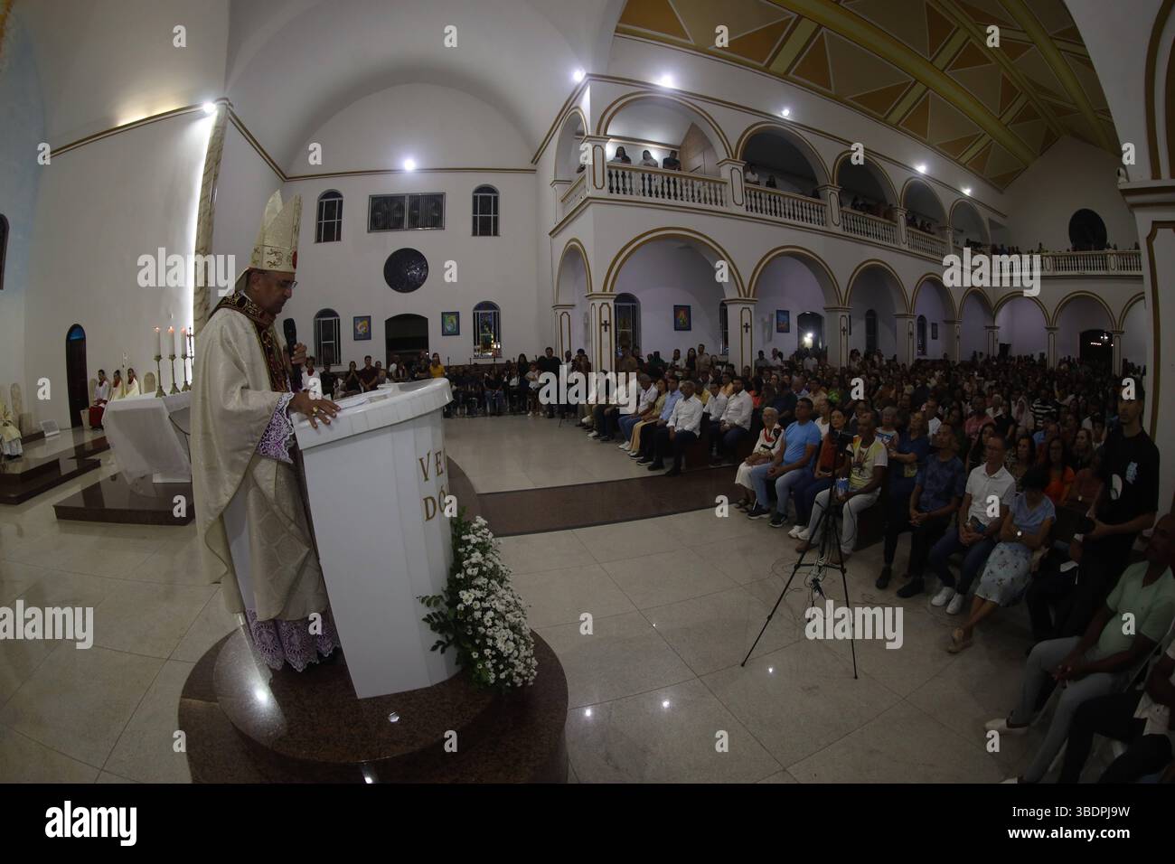 catholic mass ceremony in bahia serrinha, bahia, brazil - april 17 ...