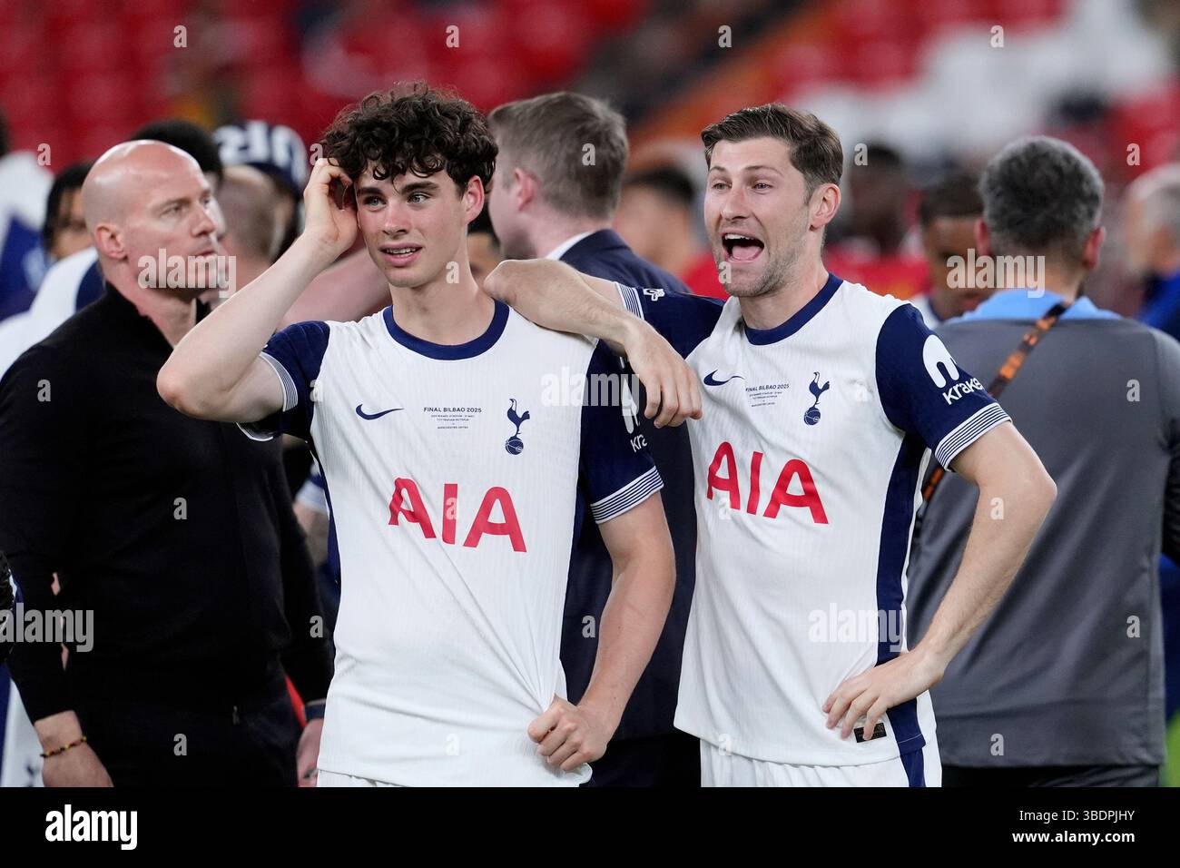 Bilbao, Spain. 21st May, 2025. Archie Gray (Tottenham Hotspur) and Ben ...