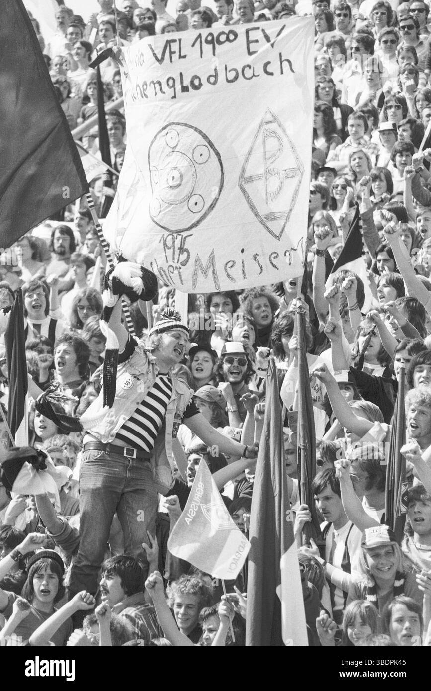 The fans celebrate the German championship, banner. Bundesliga, 33rd ...