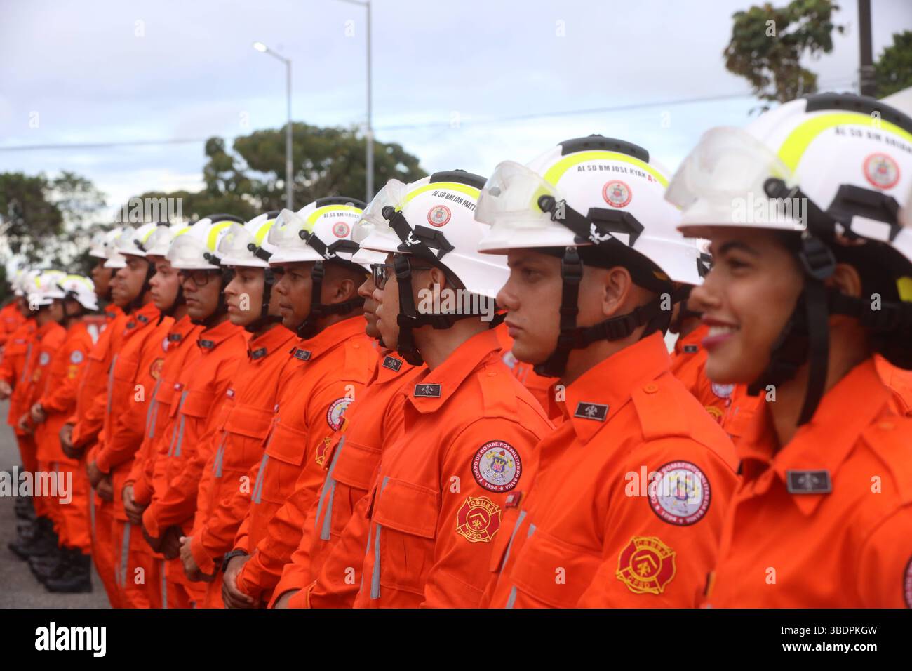 group of firefighters at barracks simoes filho, bahia, brazil - march ...