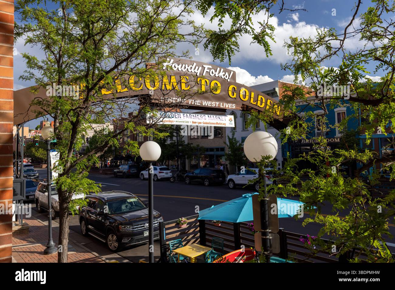 Welcome to Golden sign in downtown Golden, Colorado, USA Stock Photo ...