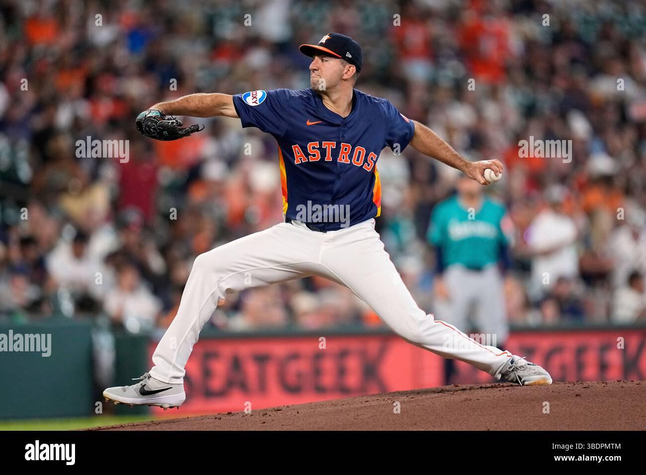 Houston Astros starting pitcher Colton Gordon throws against the ...