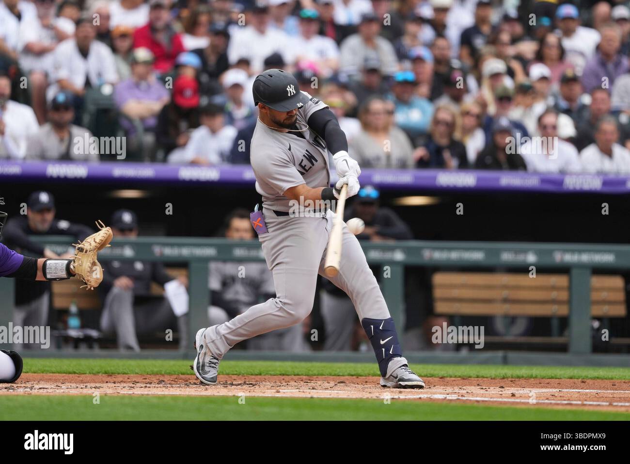 May 234 2025: New York designated hitter Jason Dominguez (24} gets a ...