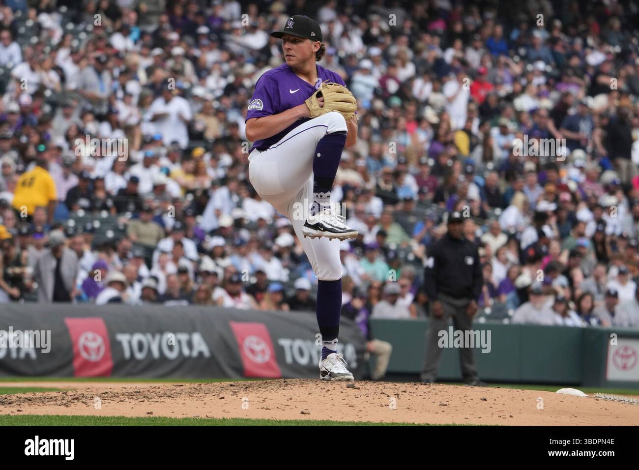 May 234 2025: Colorado pitcher Ryan Rolison (50} throws a pitch during ...