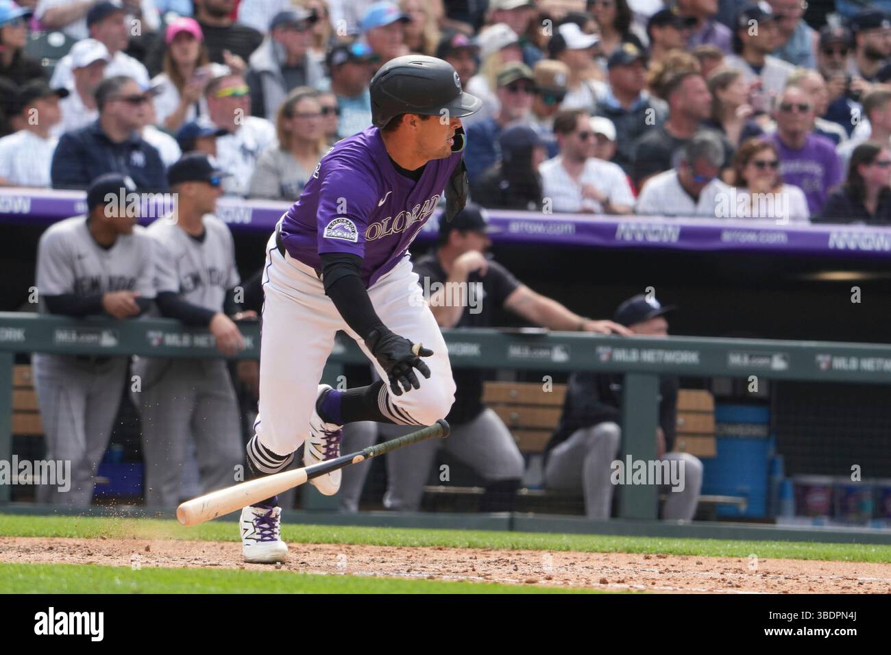 May 234 2025: Colorado utility player Tyler Freeman (2} gets a hit ...