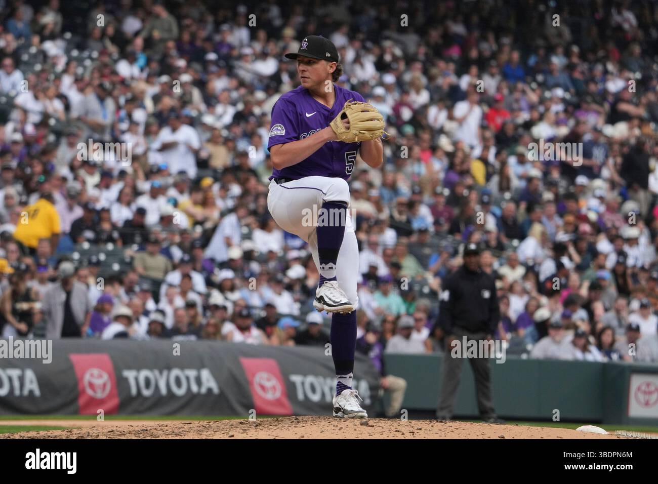 May 234 2025: Colorado pitcher Ryan Rolison (50} throws a pitch during ...
