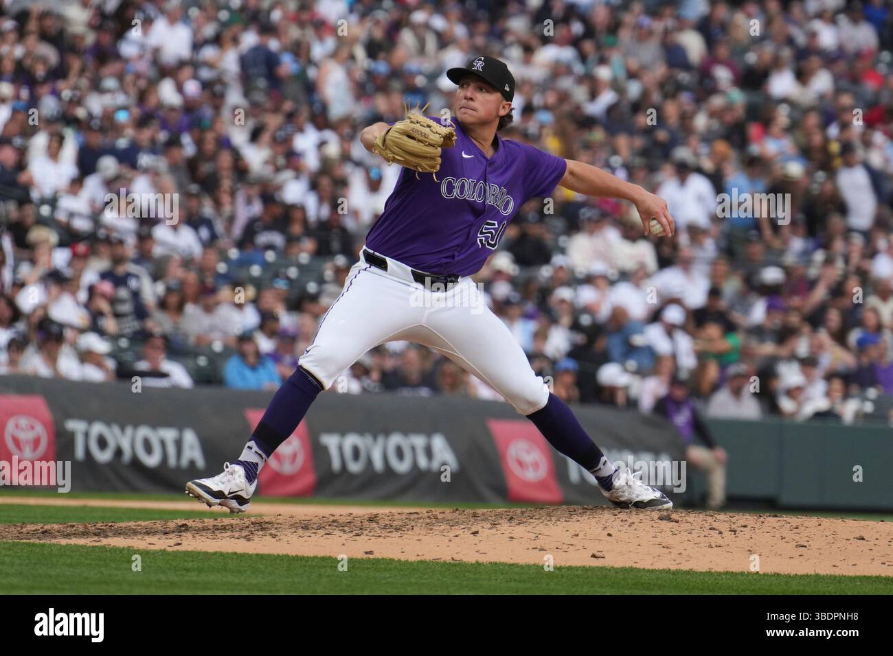 May 234 2025: Colorado pitcher Ryan Rolison (50} throws a pitch during ...