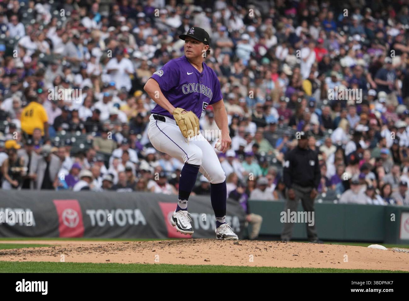 May 234 2025: Colorado pitcher Ryan Rolison (50} throws a pitch during ...