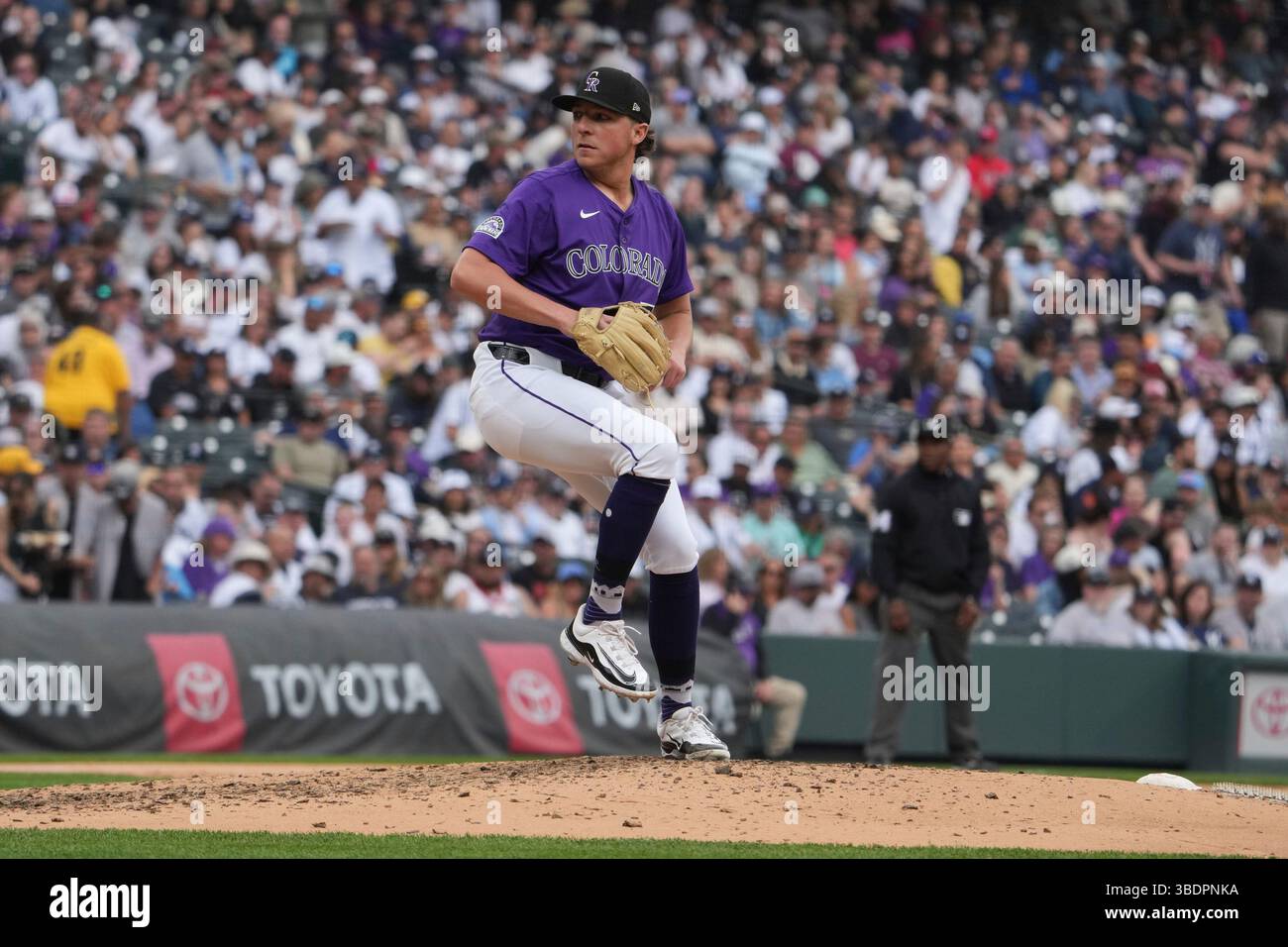 May 234 2025: Colorado pitcher Ryan Rolison (50} throws a pitch during ...