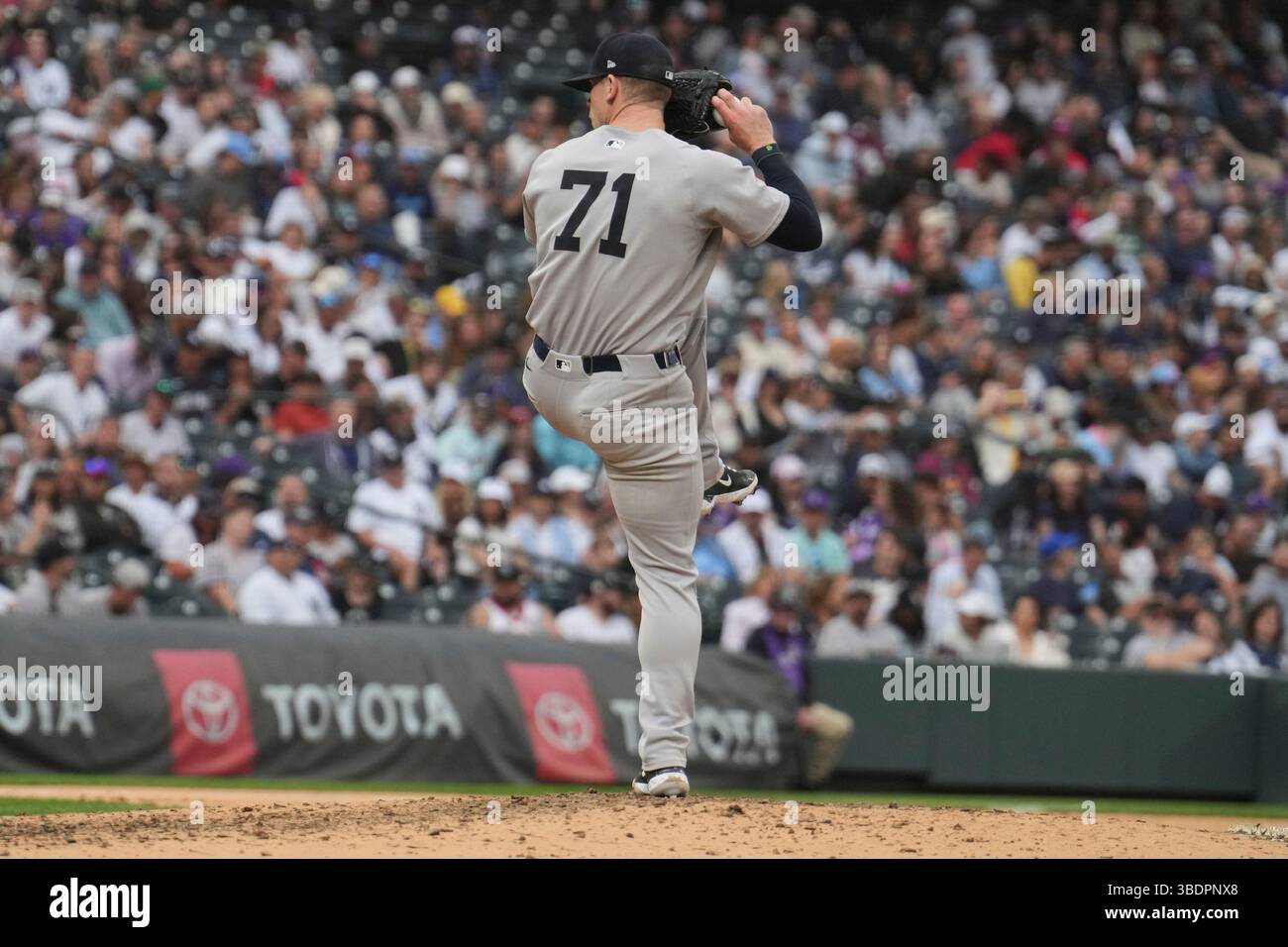 May 234 2025: New York pitcher Ian Hamilton (71} throws a pitch during ...