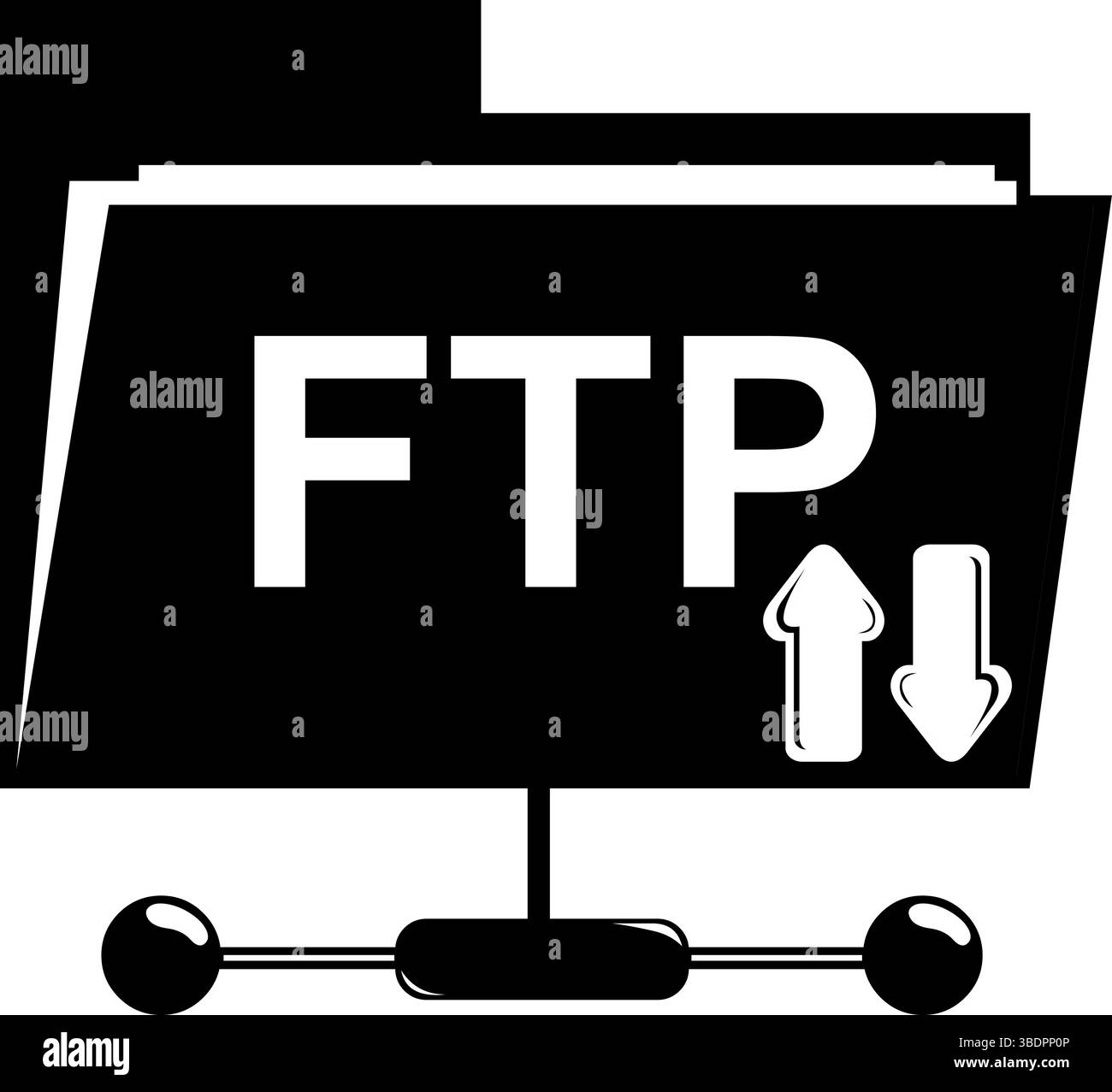 vector illustration black and white icon transfer computer folder file ...