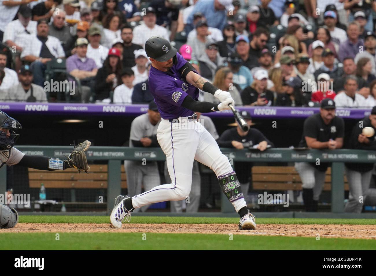 May 234 2025: Colorado center fielder Brenton Doyle (9} gets a hit ...