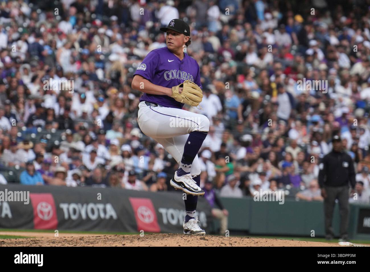 May 234 2025: Colorado pitcher Ryan Rolison (50} throws a pitch during ...