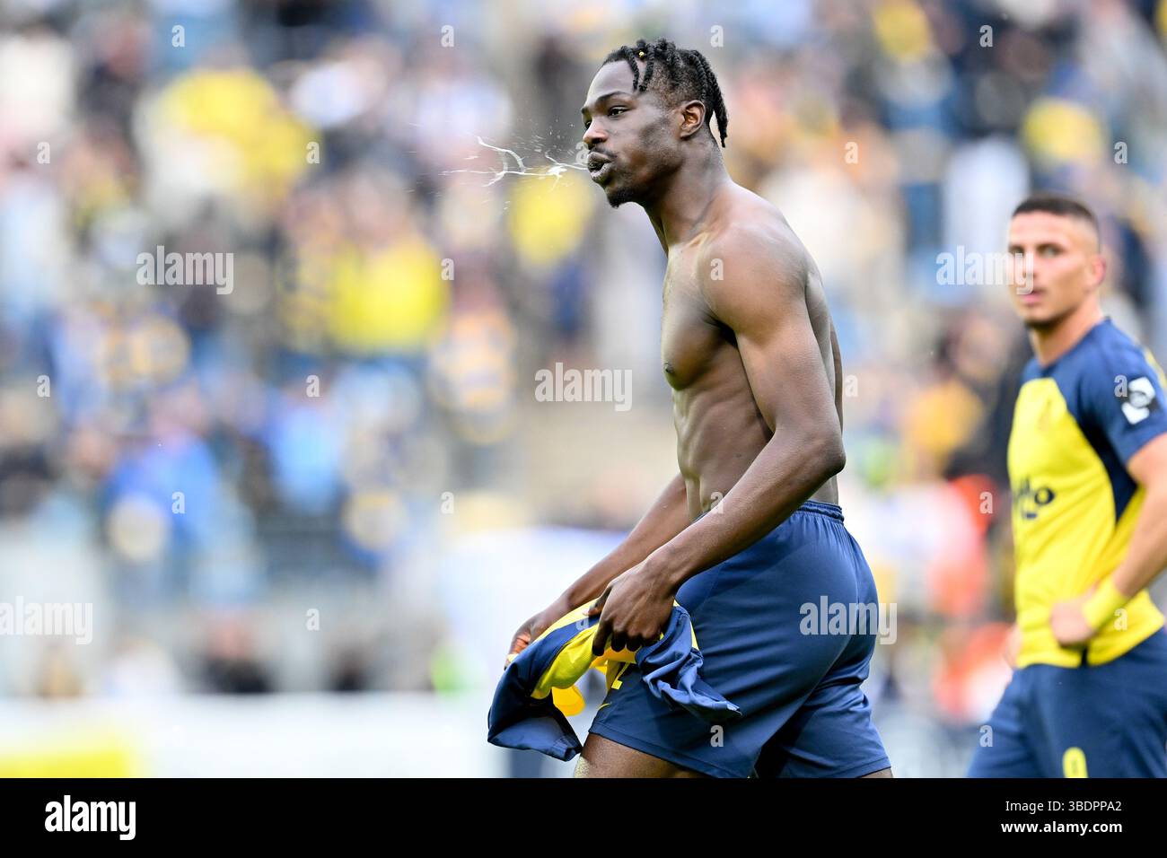 Promise David (12) of Union celebrates after scoring the 2-1 goal ...