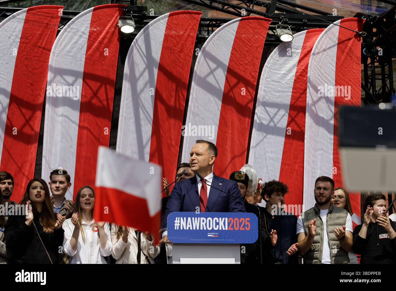 Warsaw, Poland. 25th May, 2025. Presidential candidate Karol Nawrocki ...