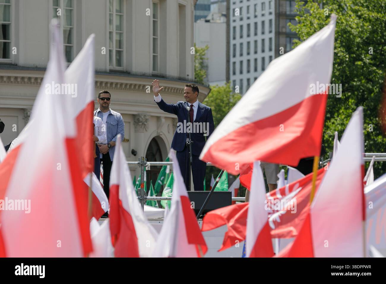 Warsaw, Poland. 25th May, 2025. Polish presidential candidate Rafal ...