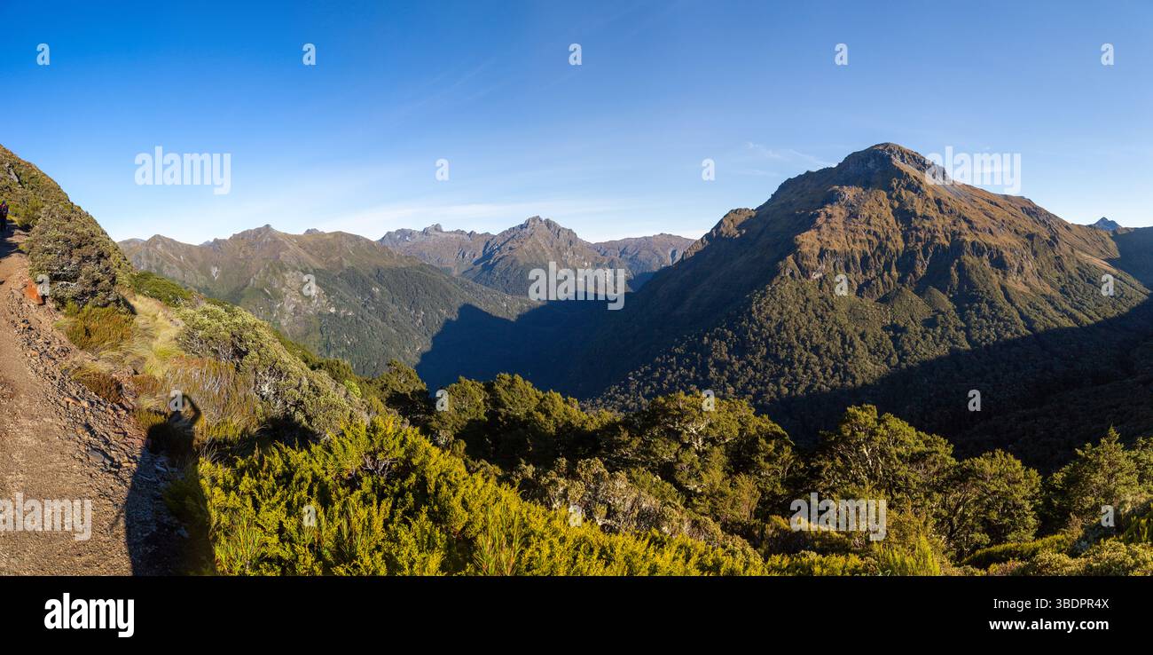 Emerging out of the tree line on the Kepler Track long distance hiking ...
