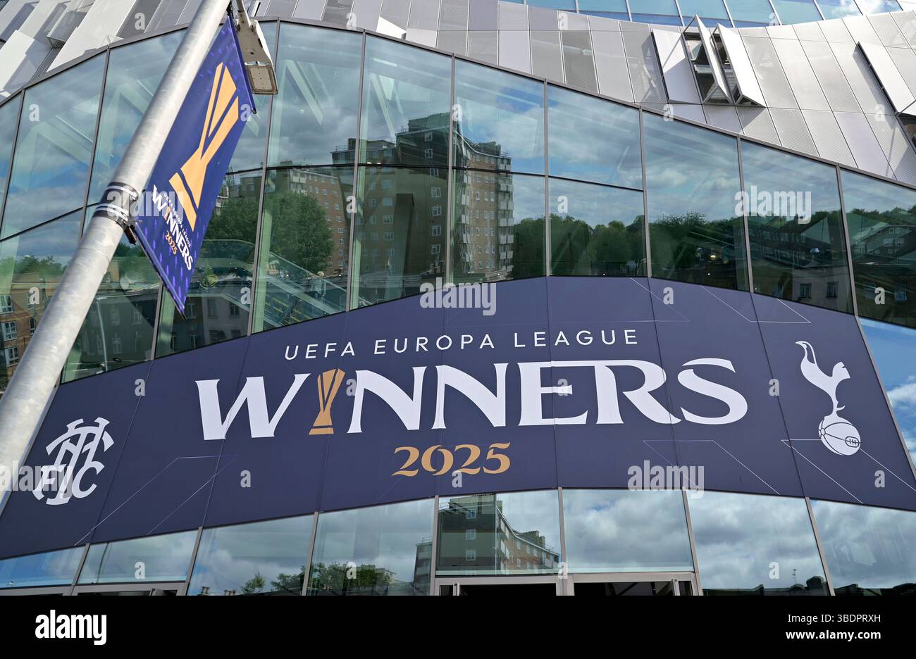 London, UK. 25th May, 2025. Winners banner outside the ground during ...