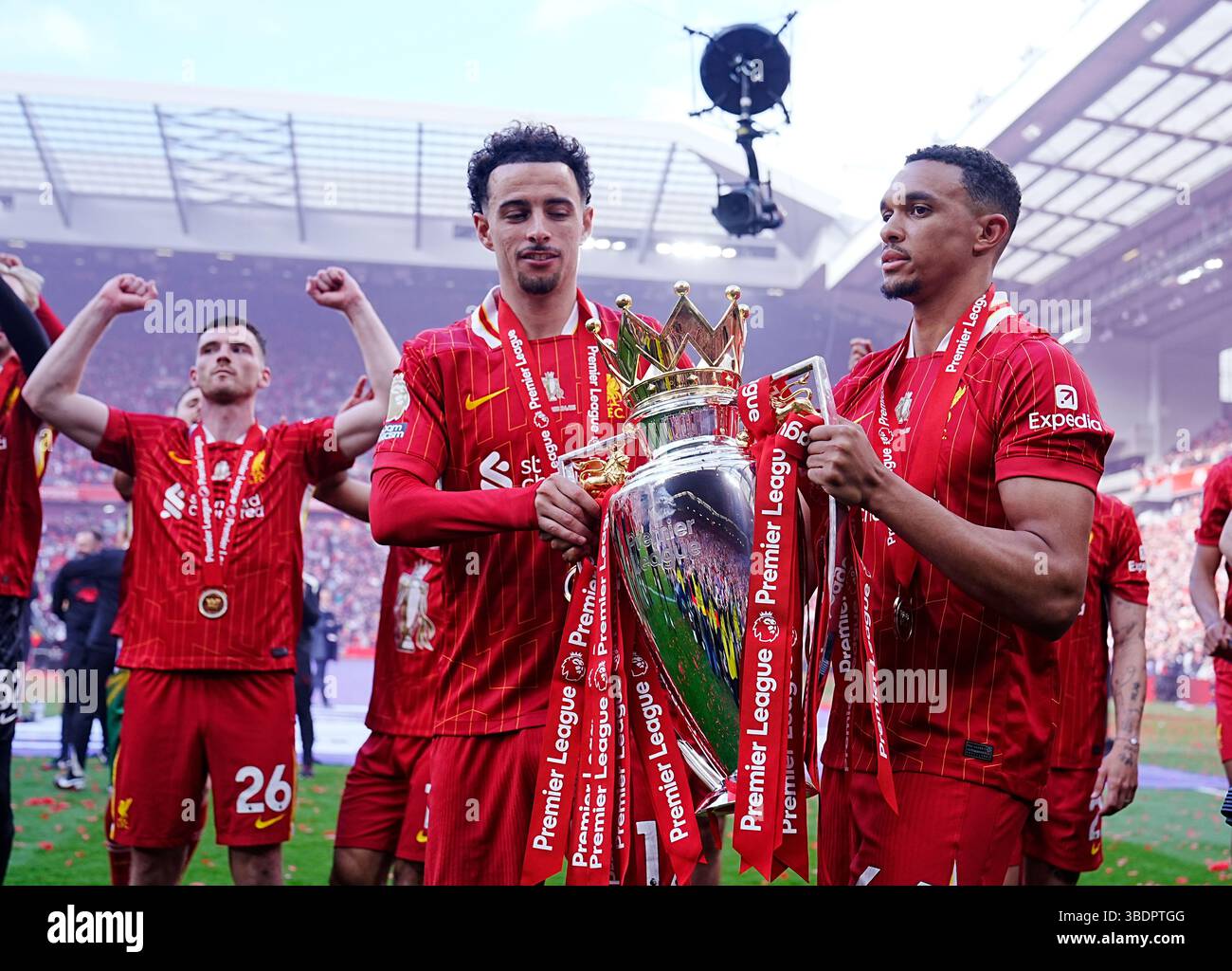 Liverpool's Trent Alexander-Arnold (right) and Curtis Jones celebrate ...