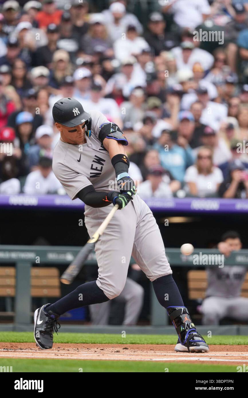 May 234 2025: New York right fielder Aaron Judge (99} hits a homer ...