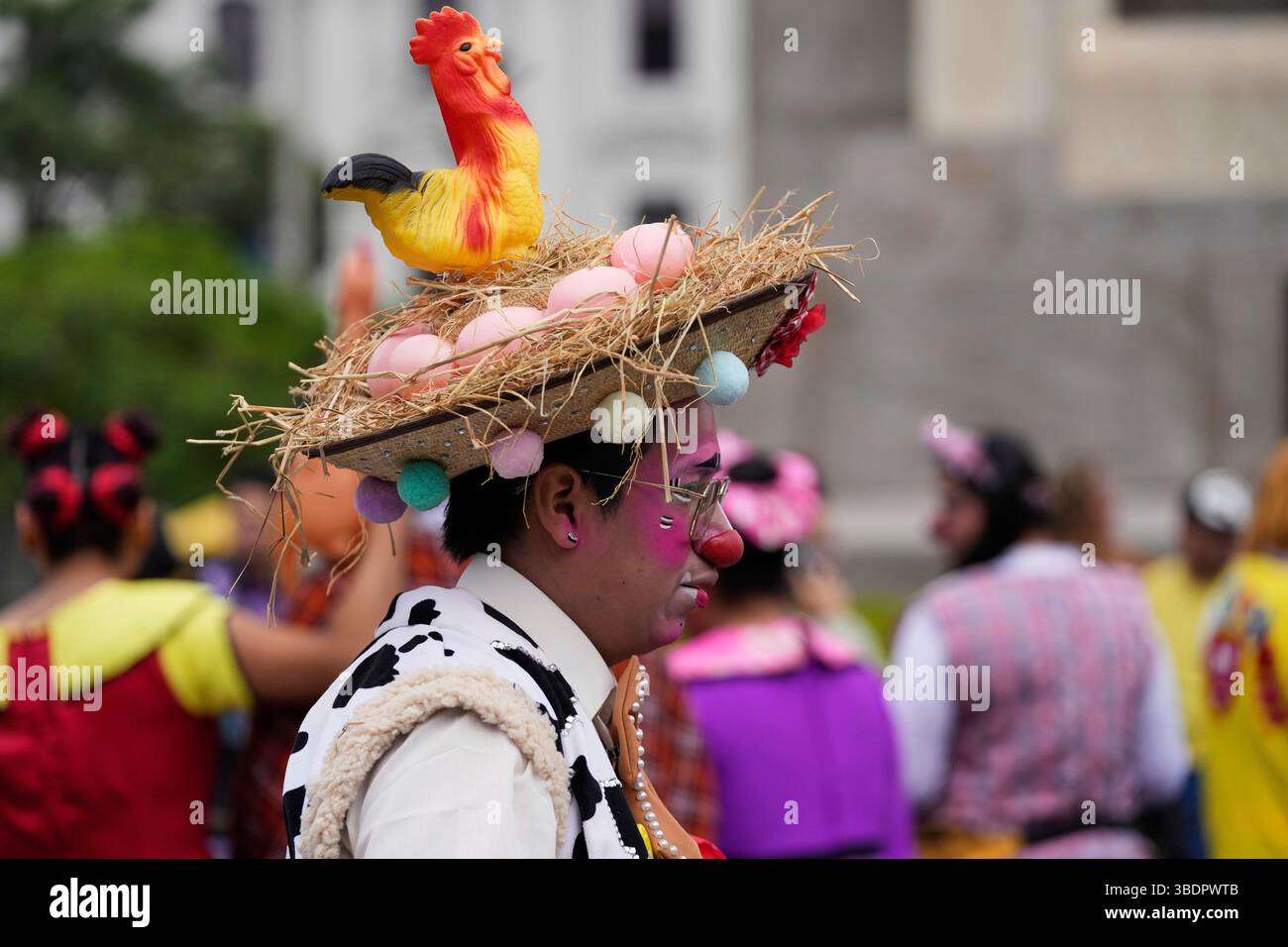 A clown takes part in National Clown Day celebrations in Lima, Peru ...