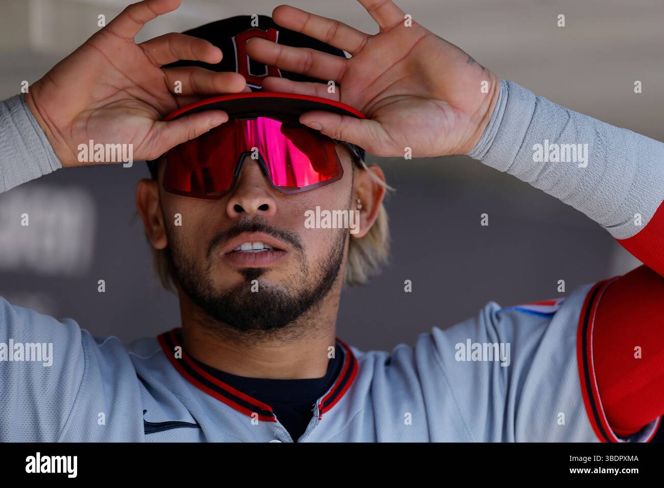 DETROIT, MI - MAY 25: Cleveland Guardians shortstop Gabriel Arias #13 ...