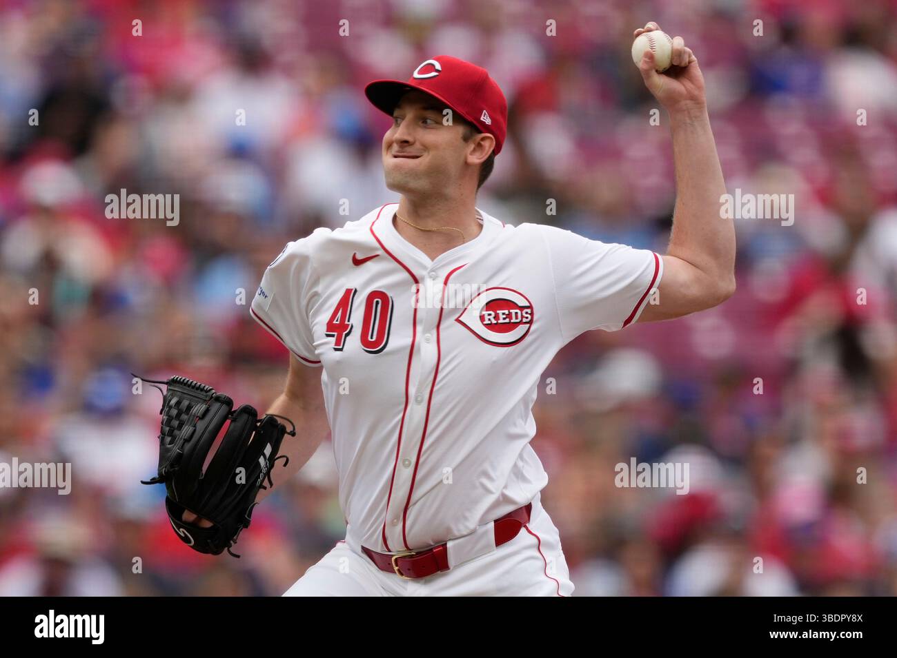Cincinnati Reds pitcher Nick Lodolo throws in the second inning of a ...
