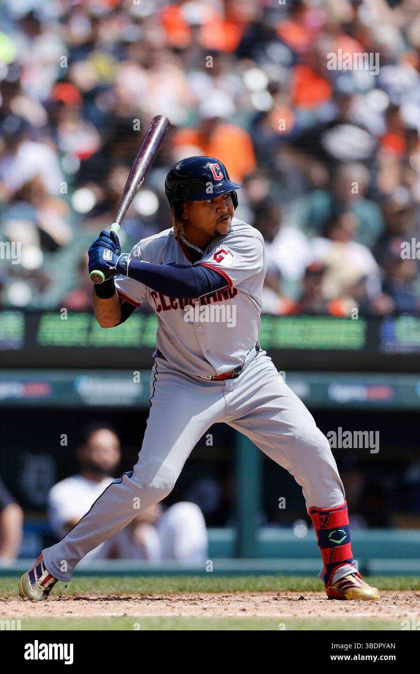 DETROIT, MI - MAY 25: Cleveland Guardians designated hitter José ...