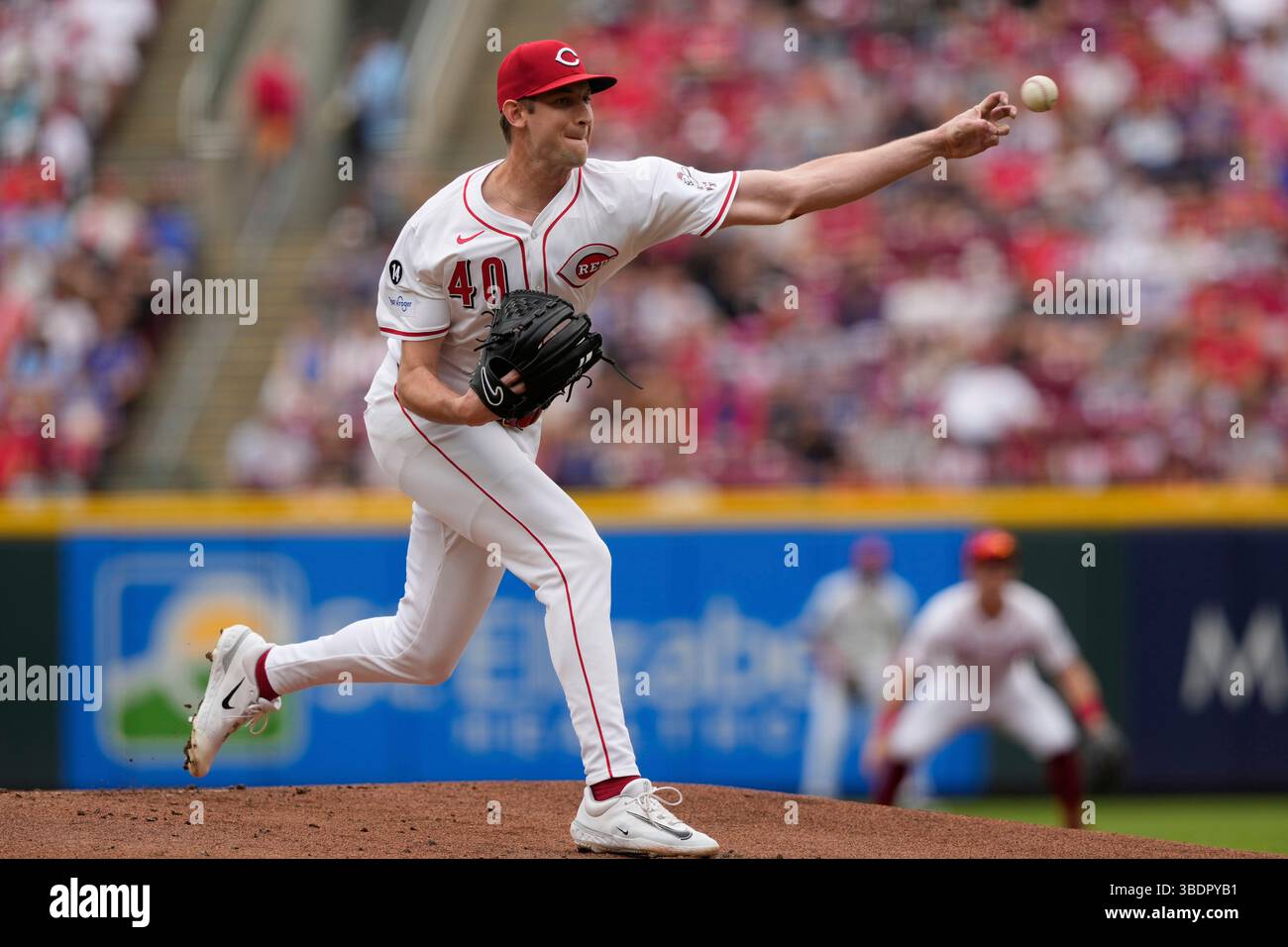 Cincinnati Reds pitcher Nick Lodolo throws in the first inning of a ...