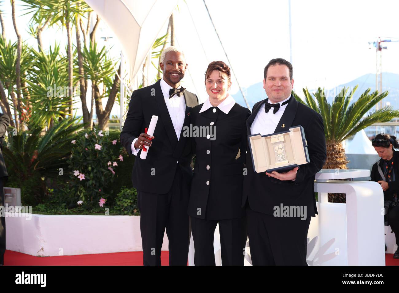 Cannes, France. 25th May, 2025. Akinola Davies, winner of the Camera d ...