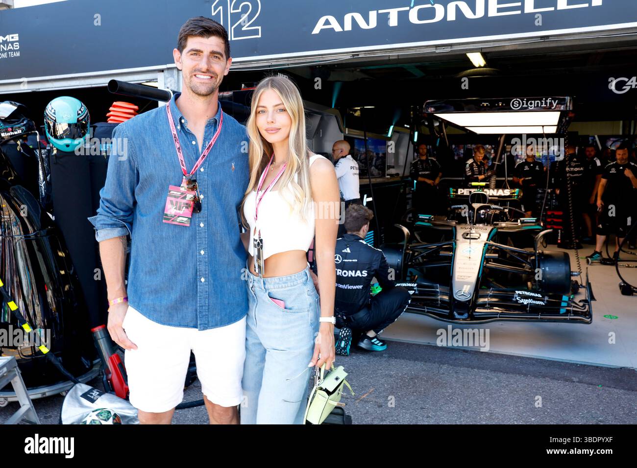 Monte-Carlo, Monaco. 25th May, 2025. Thibaut Courtois and his wife ...