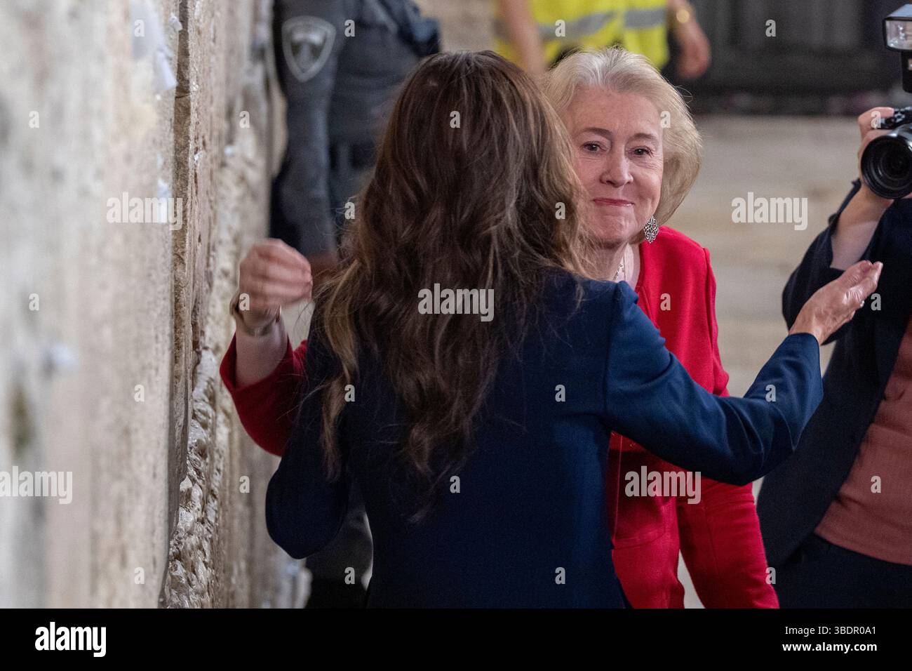 Homeland Security Secretary Kristi Noem, left, hugs Janet Huckabee ...