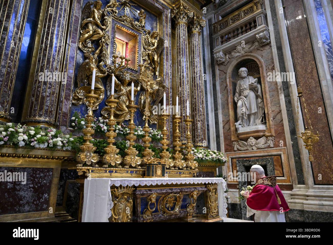 Rome, Italy. 25th May, 2025. Pope Leo XIV visits the Basilica of St ...