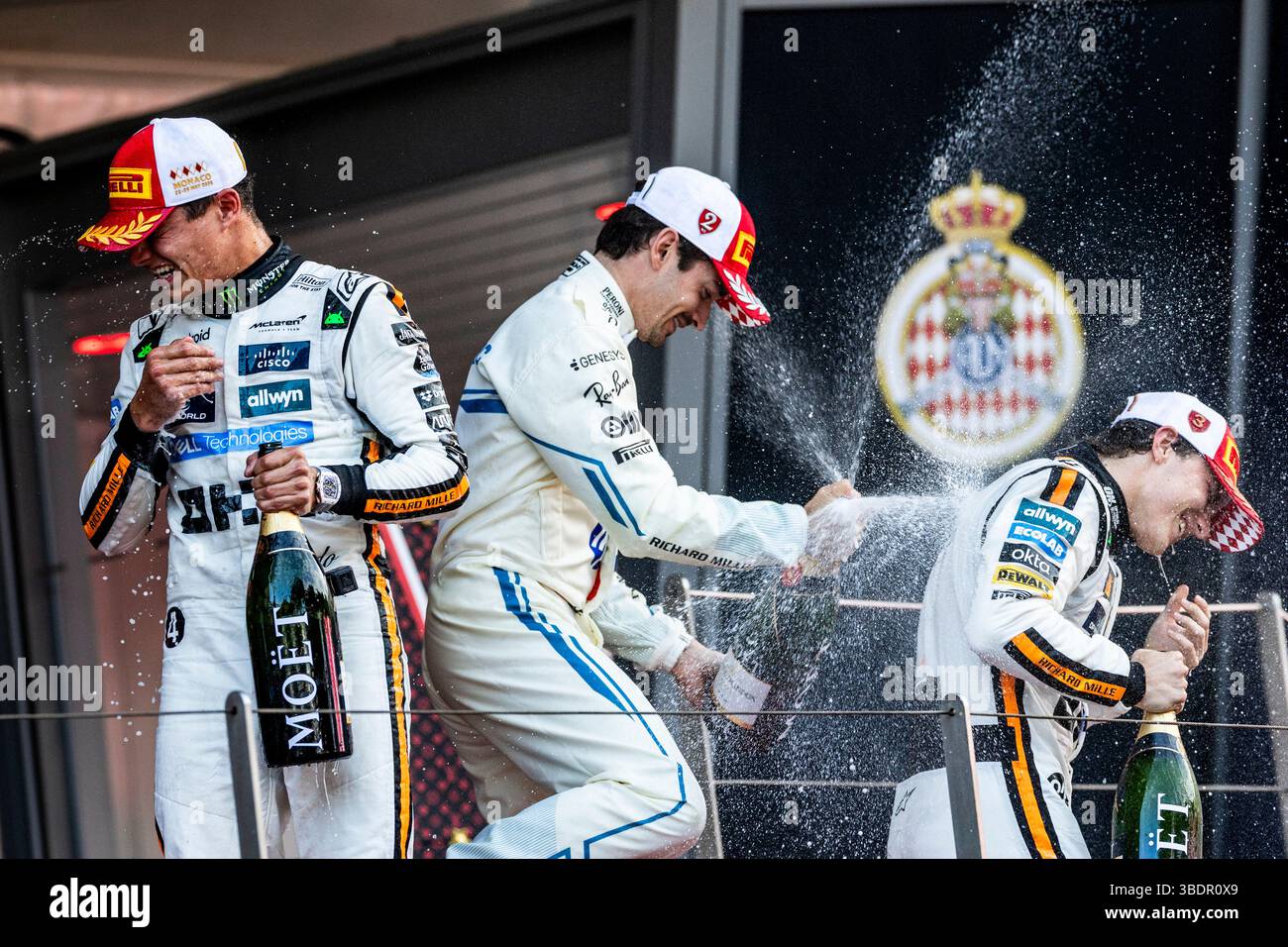 Monte-Carlo, Monaco. 25th May, 2025. #4 Lando Norris (GBR, McLaren F1 Team), #16 Charles Leclerc ...