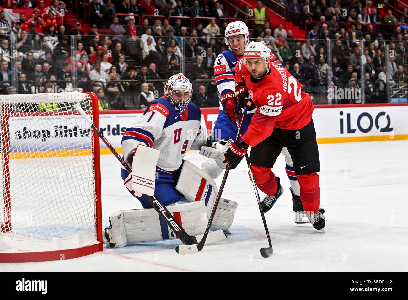 Stockholm, Sweden. 25th May, 2025. STOCKHOLM, SWEDEN - MAY 25: Nino Niederreiter of Switzerland ...