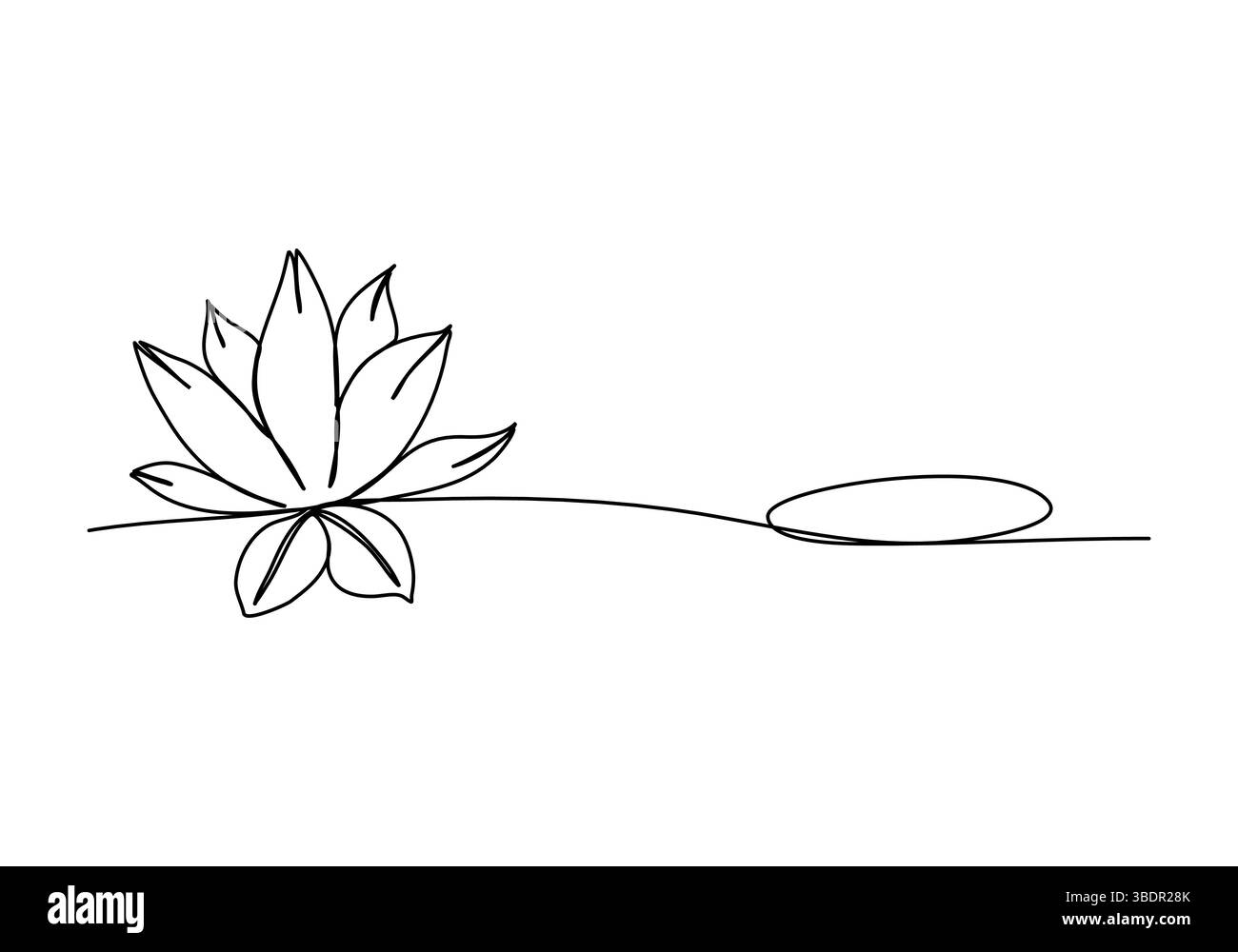 Lotus, water lily one line drawing vector illustration Stock Vector ...