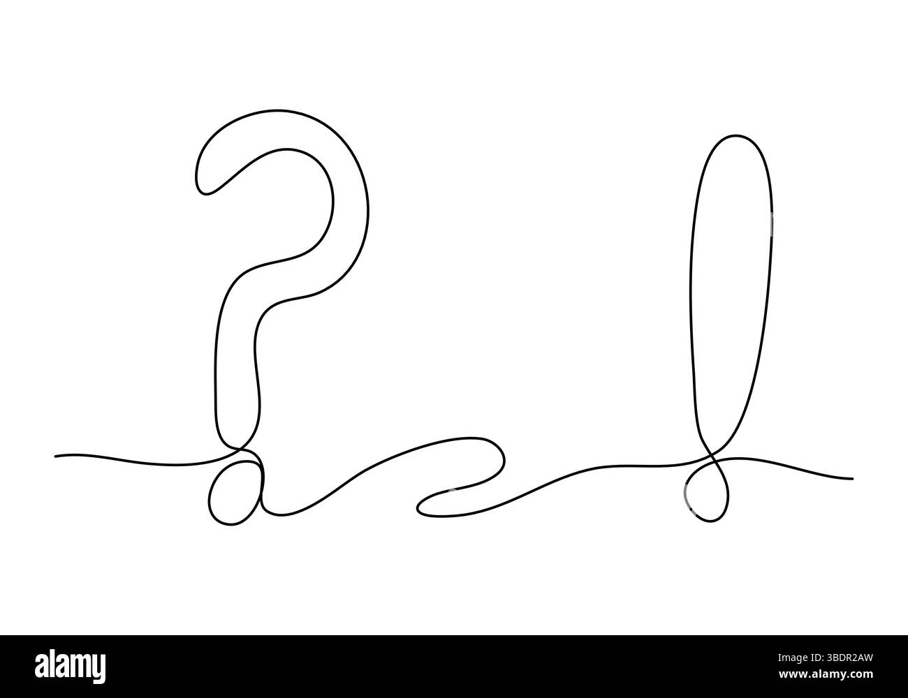 One line exclamation mark Black and White Stock Photos & Images - Alamy