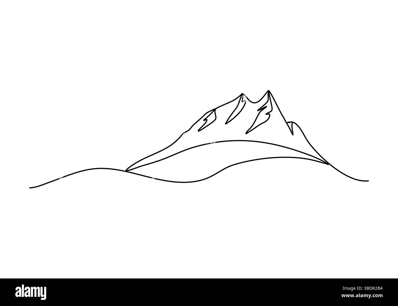Mountains. One line drawing vector illustration Stock Vector Image ...
