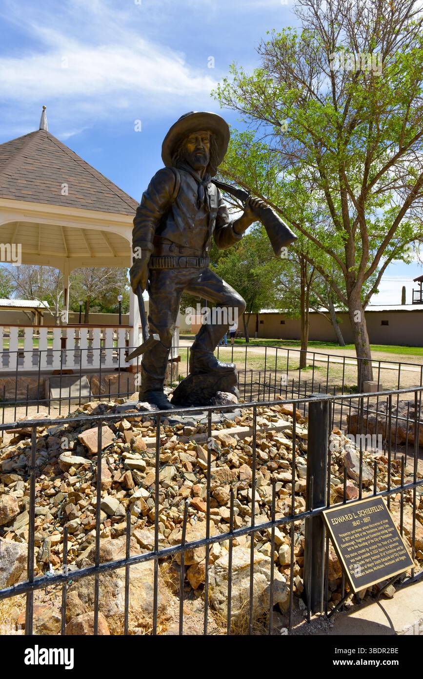 Statue of Edward L Schieffelin, the founder of Tombstone who discovered ...