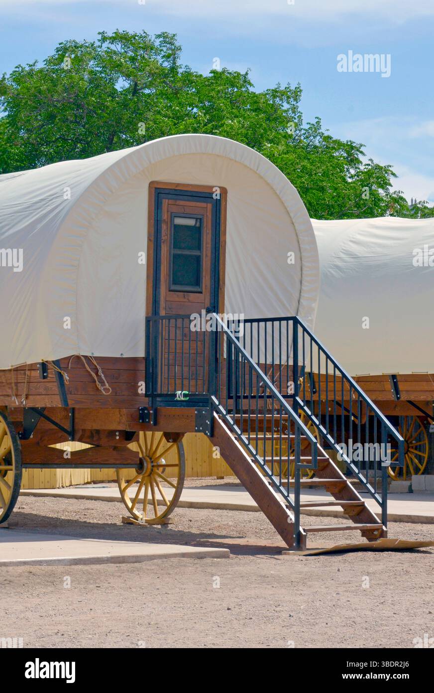 Canvas covered wagon vacation hotel in downtown Tombstone, Arizona ...
