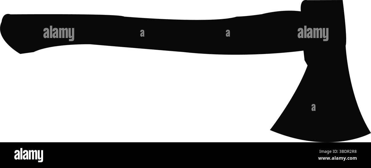 Black axe silhouette isolated on white background for design, logo, and ...