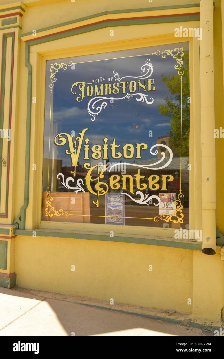 Window of the City of Tombstone Visitor Center building in this ...