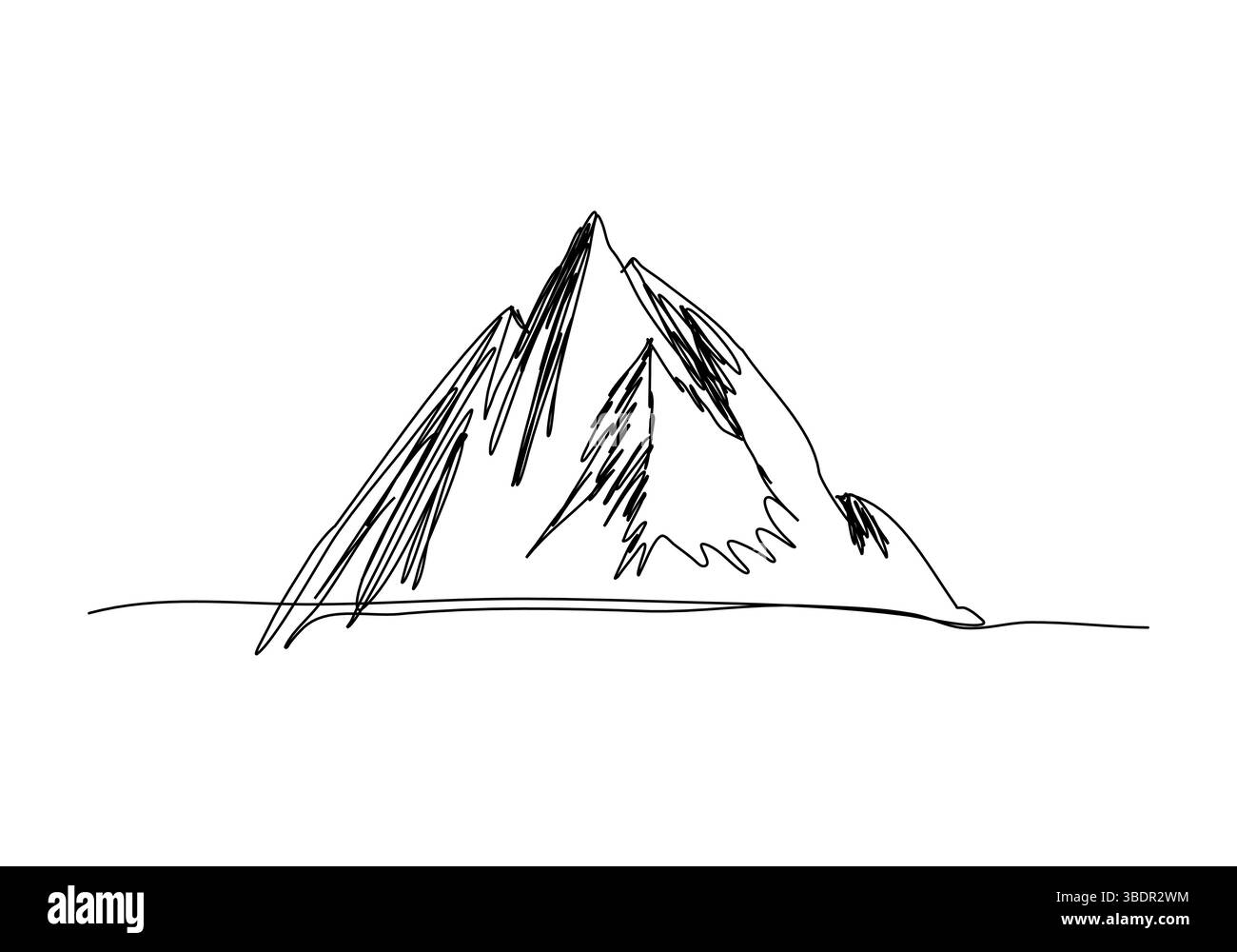 Mountains. One line drawing vector illustration Stock Vector Image ...